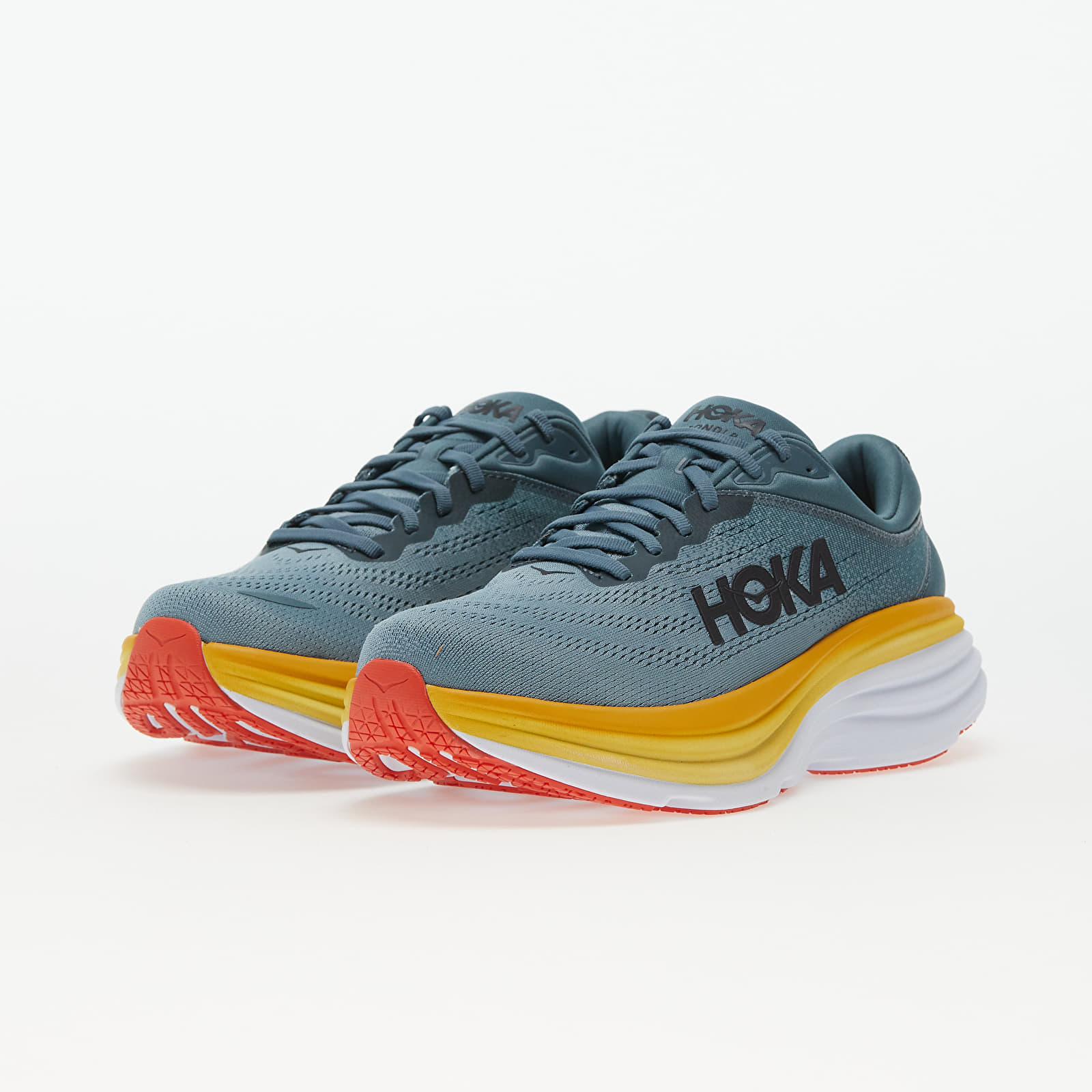 Hoka® M Bondi 8 Wide Goblin Blue/ Mountain Spring - Kicks.ro